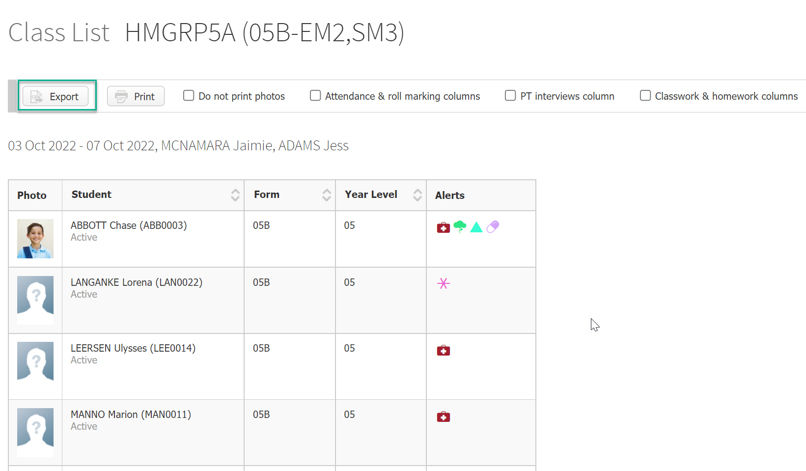 How to download CSV class lists